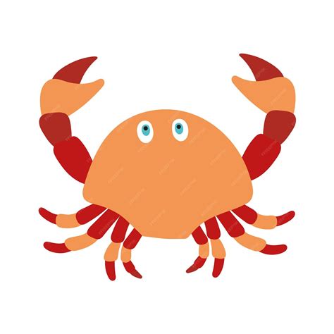 Premium Vector Hand Drawn Cartoon Crab Lifting Up Claws