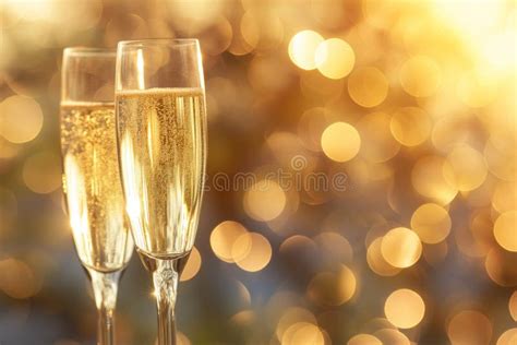Dia Dos Namorados Two Wine Glasses Filled With Champagne On A Barware