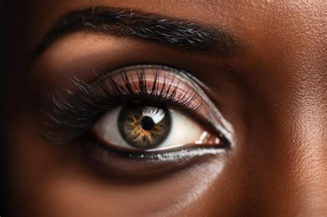 Premium AI Image Macro Woman Hazel Eye Generate Ai