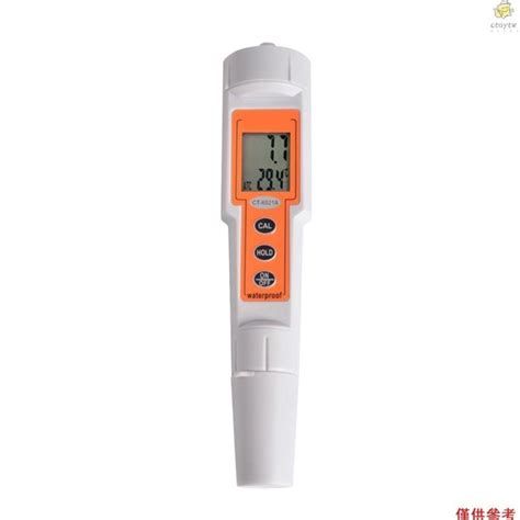 數顯水質測試筆ph計 溫度測量 便攜式飲用水雨水工業廢水酸鹼度計 橙 淺灰色 內置電池 塑盒裝 Ct 6021a（來貨帶 新款221015