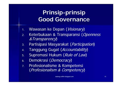 Dukungan Sekwan Bagi Penerapan Prinsip Prinsip Good Governance Ppt