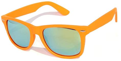 Retro Sunglasses Matte Orange Frame Mirror Lens