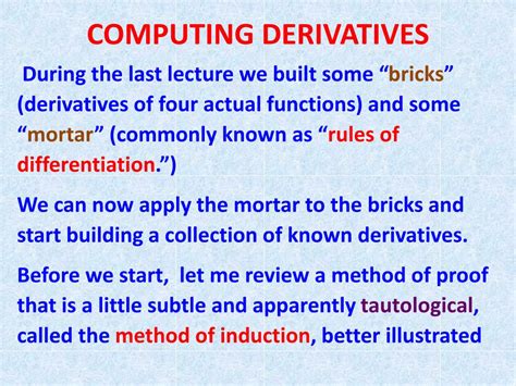 PPT COMPUTING DERIVATIVES PowerPoint Presentation Free Download ID 5503847