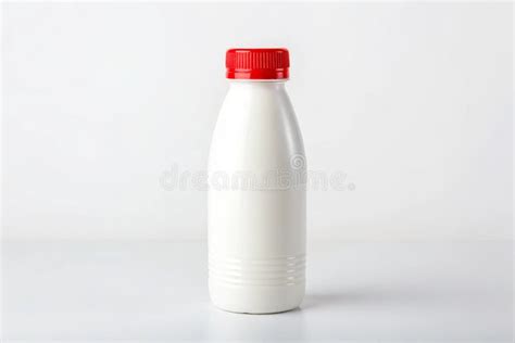 White Plastic Bottle Red Cap Isolated On White Stock Image Image Of