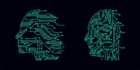 인쇄 회로 기판 개요 그림의 스타일로 머리 미래 지향적 인 인공 지능 디자인 테마 설계 요소를 위한 최신 기술 네트워킹 감지기에 대한 스톡 벡터 아트 및 기타 이미지