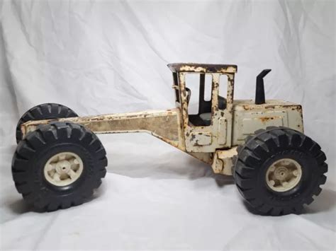 Vintage Nylint Grader 1960s Pressed Steel 4 Wheel White Rims Rare 46