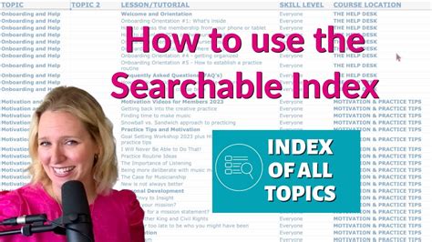 How To Use The Searchable Index In The Versatile Musician Youtube