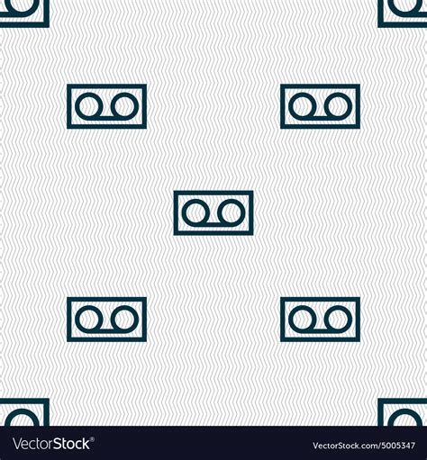 Audio Cassette Icon Sign Seamless Pattern Vector Image