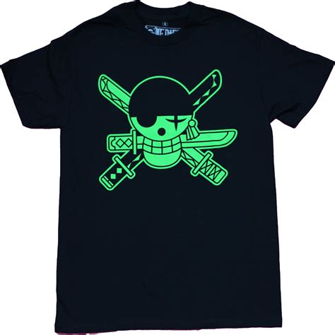 One Piece Mens T Shirt Zoro Skull Flag Logo