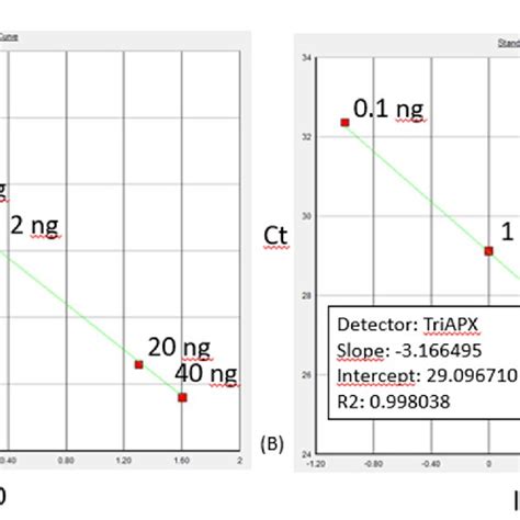 Qpcr Standard Curves Obtained After Amplification Of The Dna Dilutions
