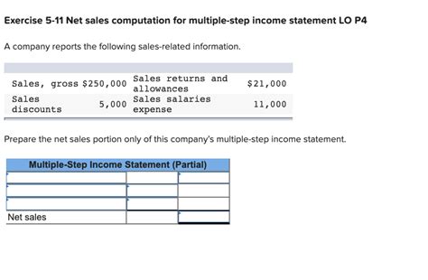 solved exercise 5 11 net sales computation for multiple step