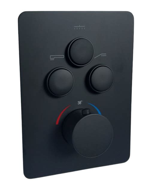 Exeo 3 Black Termostatyczna Trójdrożna Bateria Podtynkowa Stellman