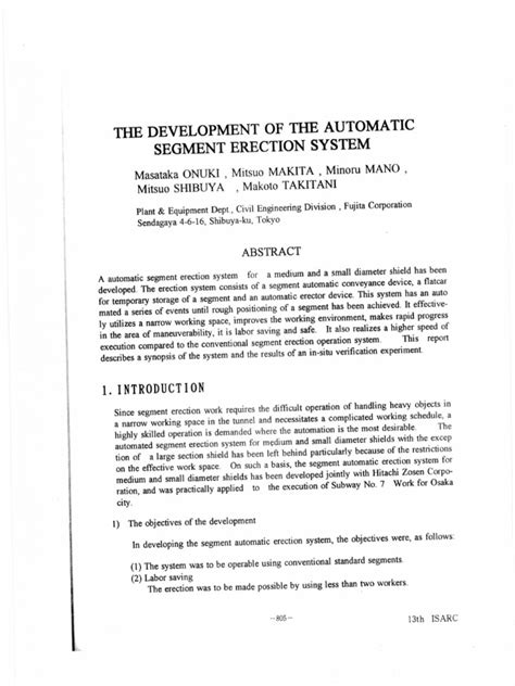 Thedevelopmentoftheautomaticsegmenterectionsystem Pdf