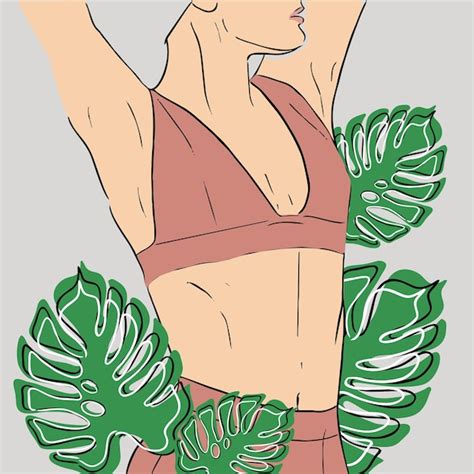 Ilustración Del Contorno Del Cuerpo Femenino Y Las Plantas Vector Premium