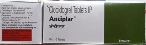Antiplar Clopidogrel Tablets Ip Dosagestrength 75 Mg At ₹ 186piece