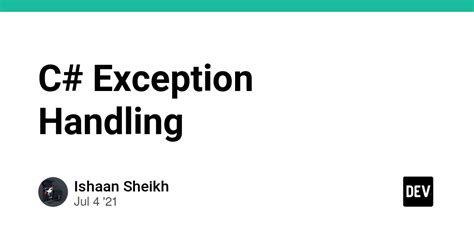 C Exception Handling Dev Community