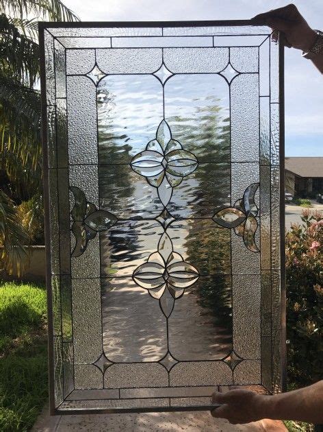 The ”riverside” Classic Beveled Stained Glass Window Panel Or Cabinet