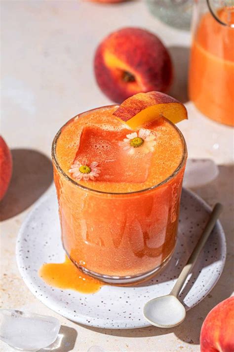 How To Make Fresh Peach Juice And Easy Peach Nectar Peach Drinks Peach