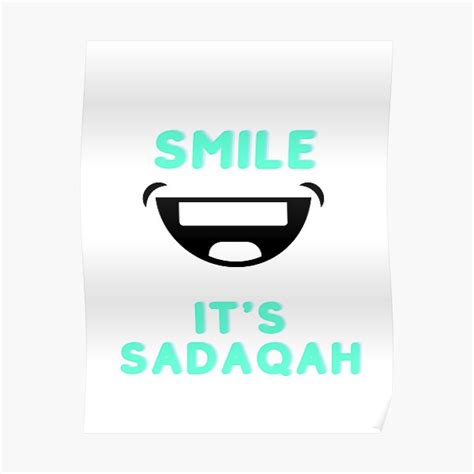 Smile Its Sadaqah Poster For Sale By Abdulwahabysf Redbubble
