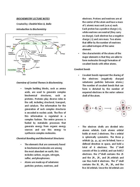 Biochemistry Lecture Notes Pdf Carbohydrates Biochemistry