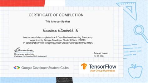 Completed Machine Learning Bootcamp By Gdsc Emmima Elizabeth Posted On The Topic Linkedin