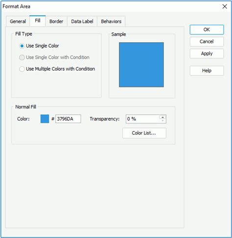 Format Area Dialog For Library Component Logi Analytics