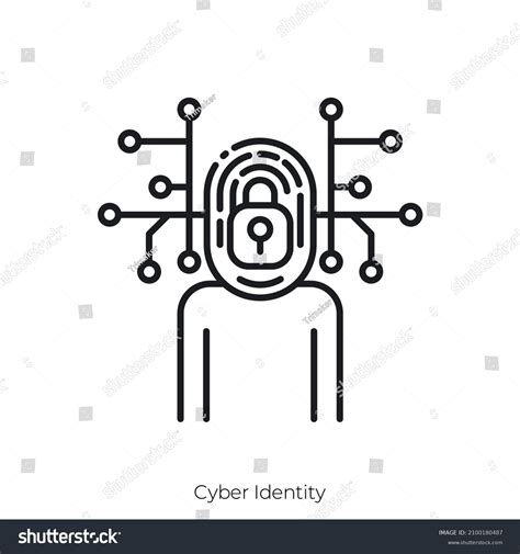 Cyber Identity Icon Outline Style Icon Stock Vector Royalty Free