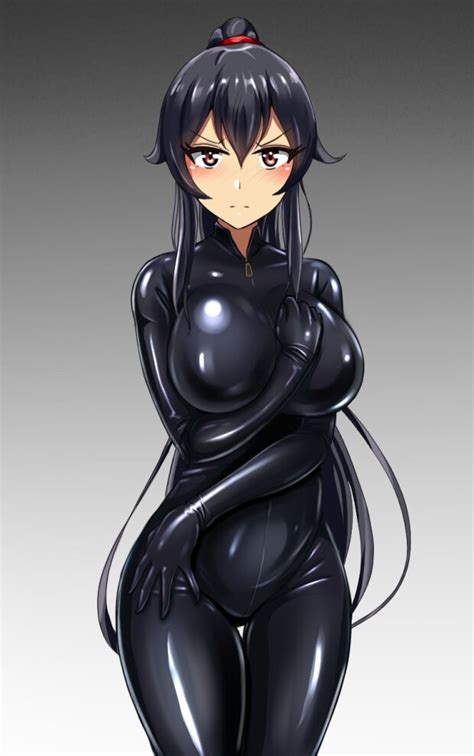 Black Latex Bodysuit Boob Hug Pbr225