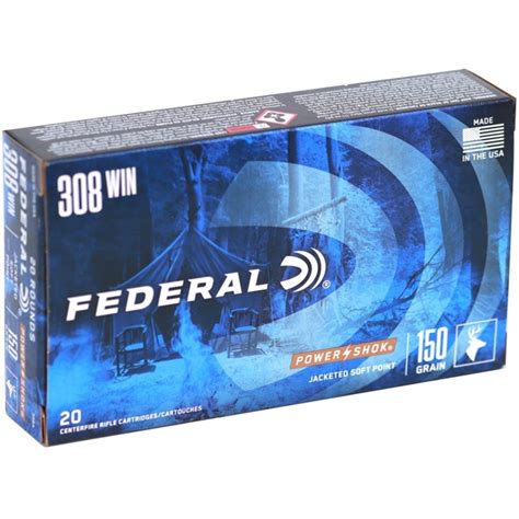 Federal Power Shok 308 Winchester Ammo 150 Grain Soft Point