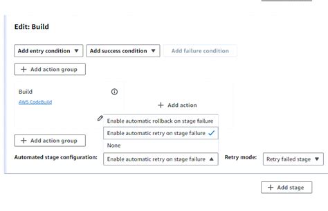 失敗したステージまたは失敗したアクションのステージ再試行の設定 Aws Codepipeline