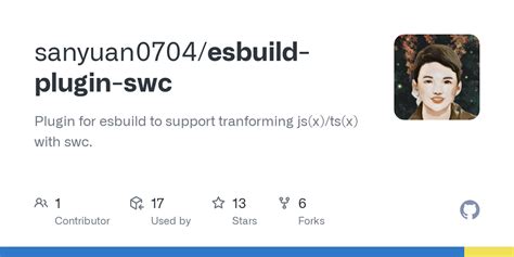 Github Sanyuan0704esbuild Plugin Swc Plugin For Esbuild To Support