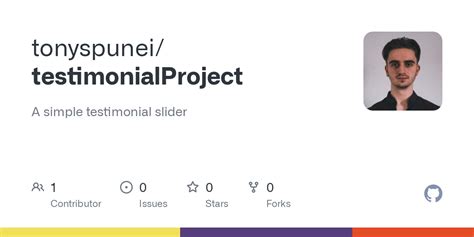 Github Tonyspunei Testimonialproject A Simple Testimonial Slider