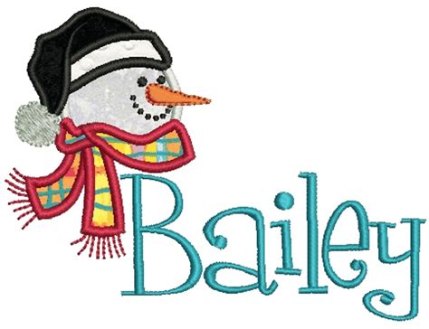 Applique Snowman Machine Embroidery Designs