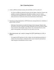 Quiz 2 Operating Systems Docx Quiz 2 Operating Systems 1 Is There A Difference Between Quotas