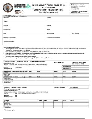 Fillable Online Nzsbk Championship Entry Forms Regulations Fax