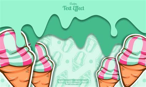 Premium Vector Melting Background With Cute And Seamless Mint Ice