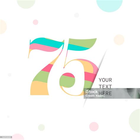 멀티 컬러 추상 번호 템플릿입니다 기념일 번호 템플릿 격리 기념일 아이콘 레이블 기념일 기호 벡터 스톡 일러스트 레이 션 75에