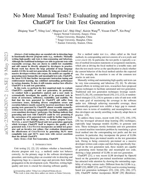 No More Manual Tests Evaluating And Improving Chatgpt For Unit Test