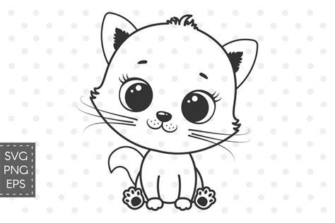 Kitten Clipart Black And White