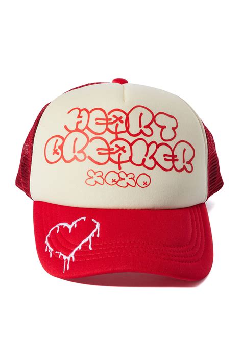 Heart Breaker Trucker Hat Red Fashion Nova Mens Accessories