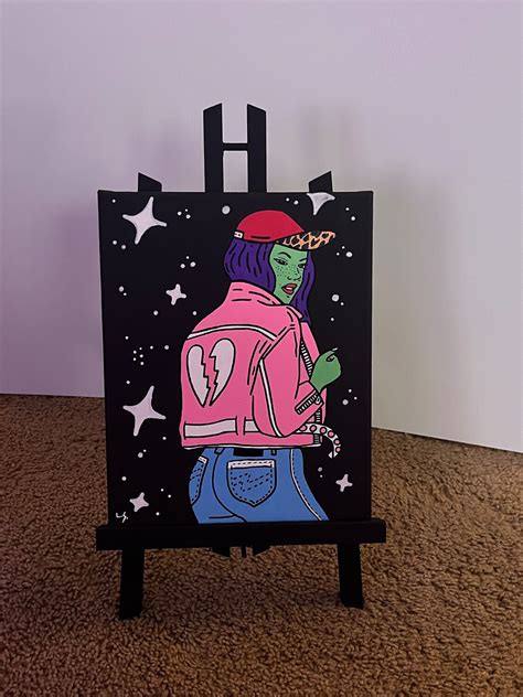 Original Handmade Baddie Aesthetic Psychedelic Neon 8x10 Inch Acrylic