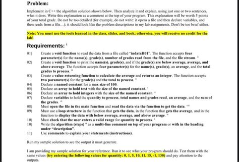 Solved Problem Implement In C The Algorithm Solution Chegg Com