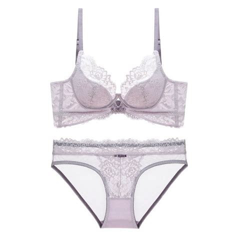 Generic New French Lace Soft Steel Ring Bra Set Big Chest Show Sexy