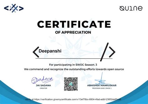 deepanshi shimar on linkedin givemycertificate community swoc