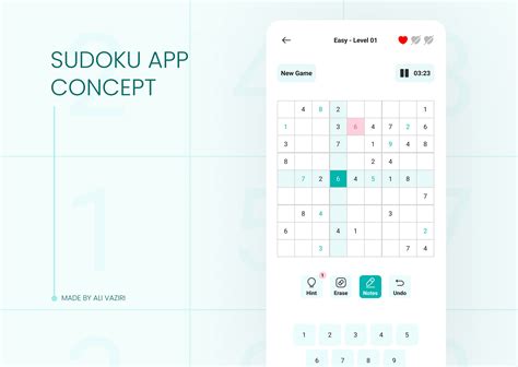 sudoku classic puzzle game app ui design by ali vaziri on dribbble