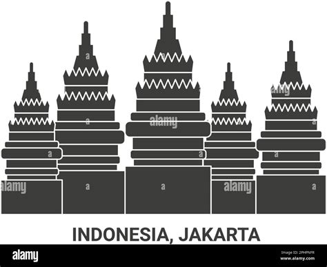 Indonesia Jakarta Travel Landmark Vector Illustration Stock Vector