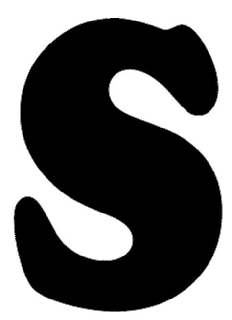 Printable Solid Black Letter S Silhouette