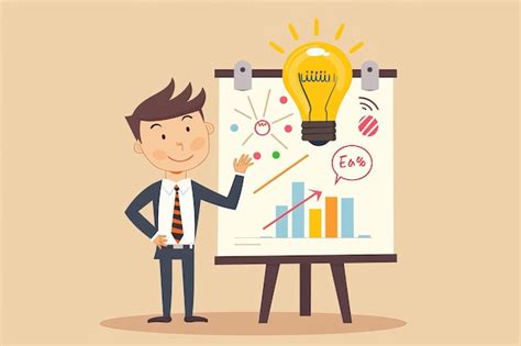 Premium Photo A Businessman Presents His Sales Pitch On A Whiteboard
