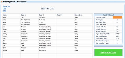 Excel Org Chart Template Ponasa