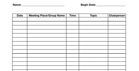 Aa Recovery Proof Of Attendance Sheet Pdf Form Formspal